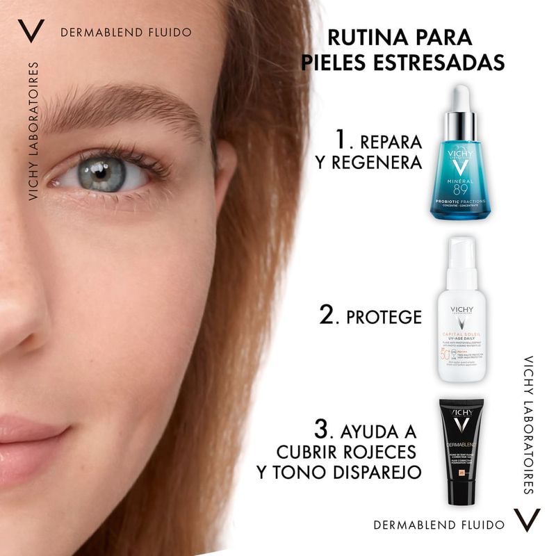 VICHY DERMABLEND BASE FLUIDA SPF 35 CLARO NUDE 25 X 30 ML